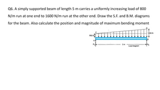 Problems on simply supported beams (udl , uvl and couple) | PPTX