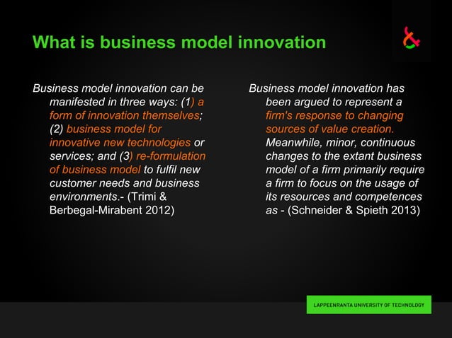 Dynamic business models and business model innovation | PPT