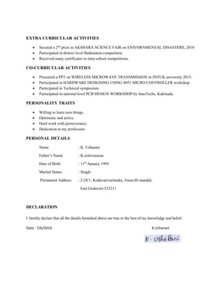 Usha CV | PDF