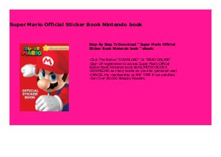 Super Mario Official Sticker Book Nintendo book 714