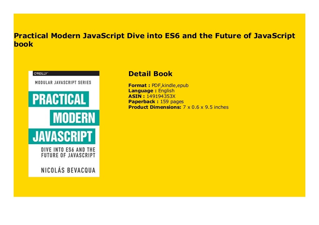 Practical Modern Javascript Dive Into Es6 And The Future Of Javascript Book 845