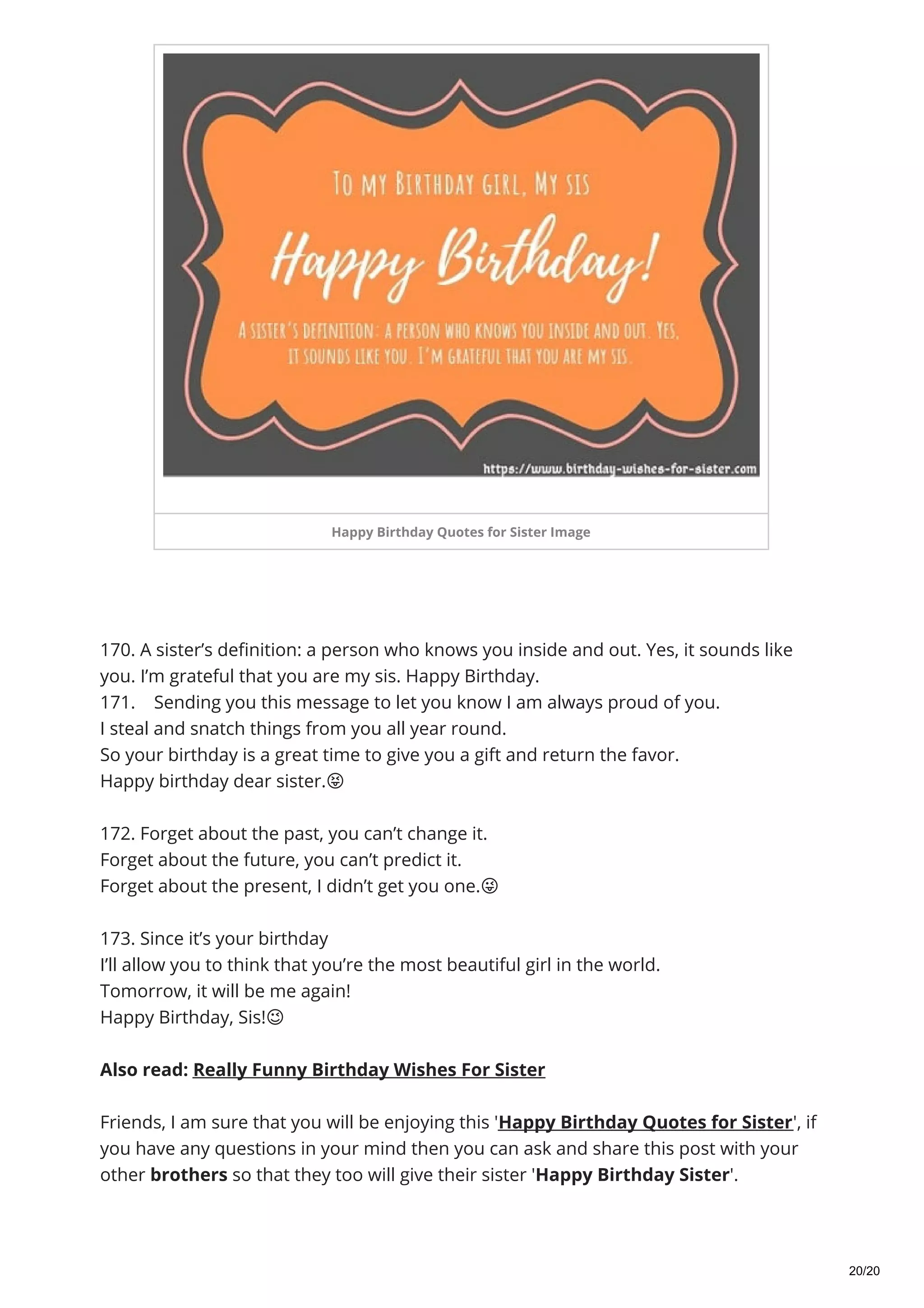 170 + Beautiful happy birthday quotes for sister, Your sister will love ...