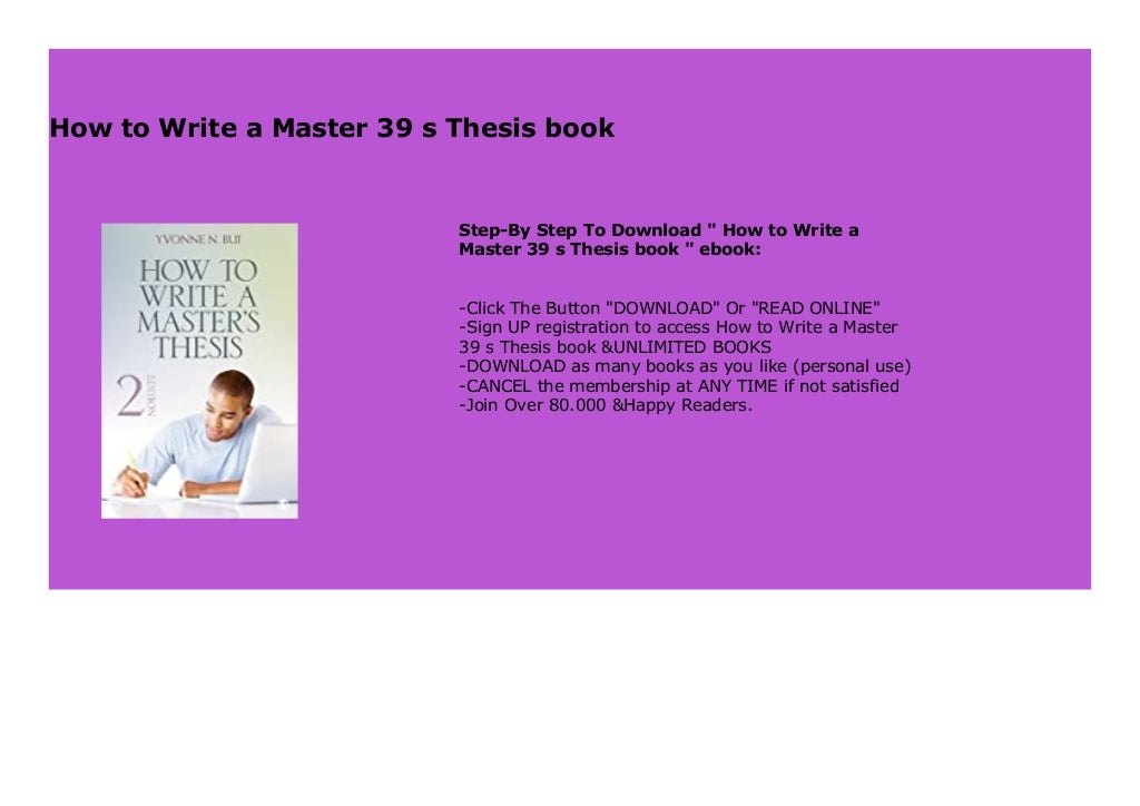 How To Write A Master 39 S Thesis Book 987 how-to-write-a-master-39-s-thesis-book-987