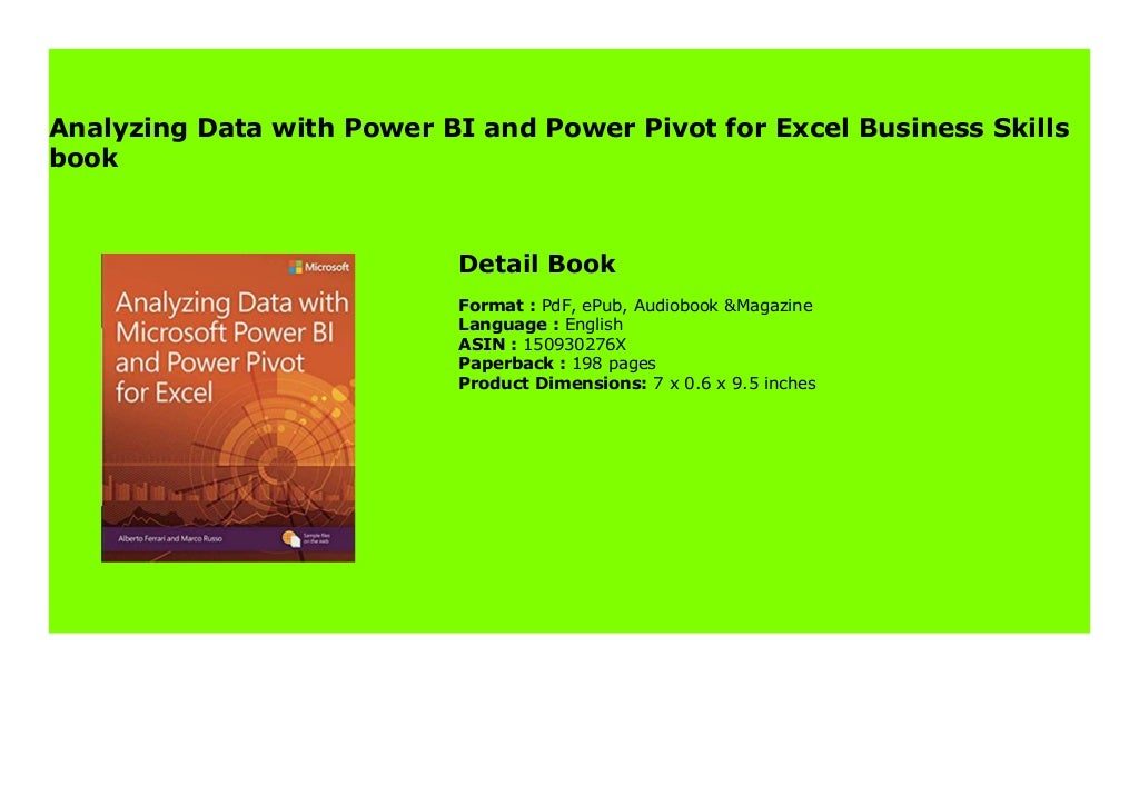 Analyzing Data with Power BI and Power Pivot for Excel Business Skills ...