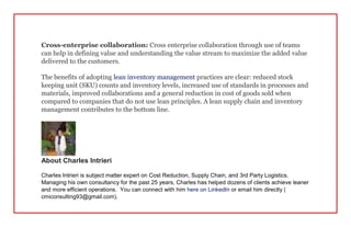 Lean Inventory Management: Using Lean Initiatives to Manage Inventory | PDF