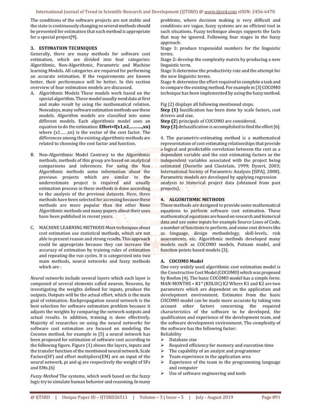 Review On Algorithmic And Non Algorithmic Software Cost Estimation Techniques Pdf