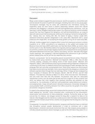 I love my bones!’’ – self-harm and dangerous eating youth behaviours in ...