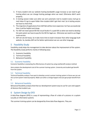 System Analysis & Design Report on Summer Training System | PDF | Web Development | Internet