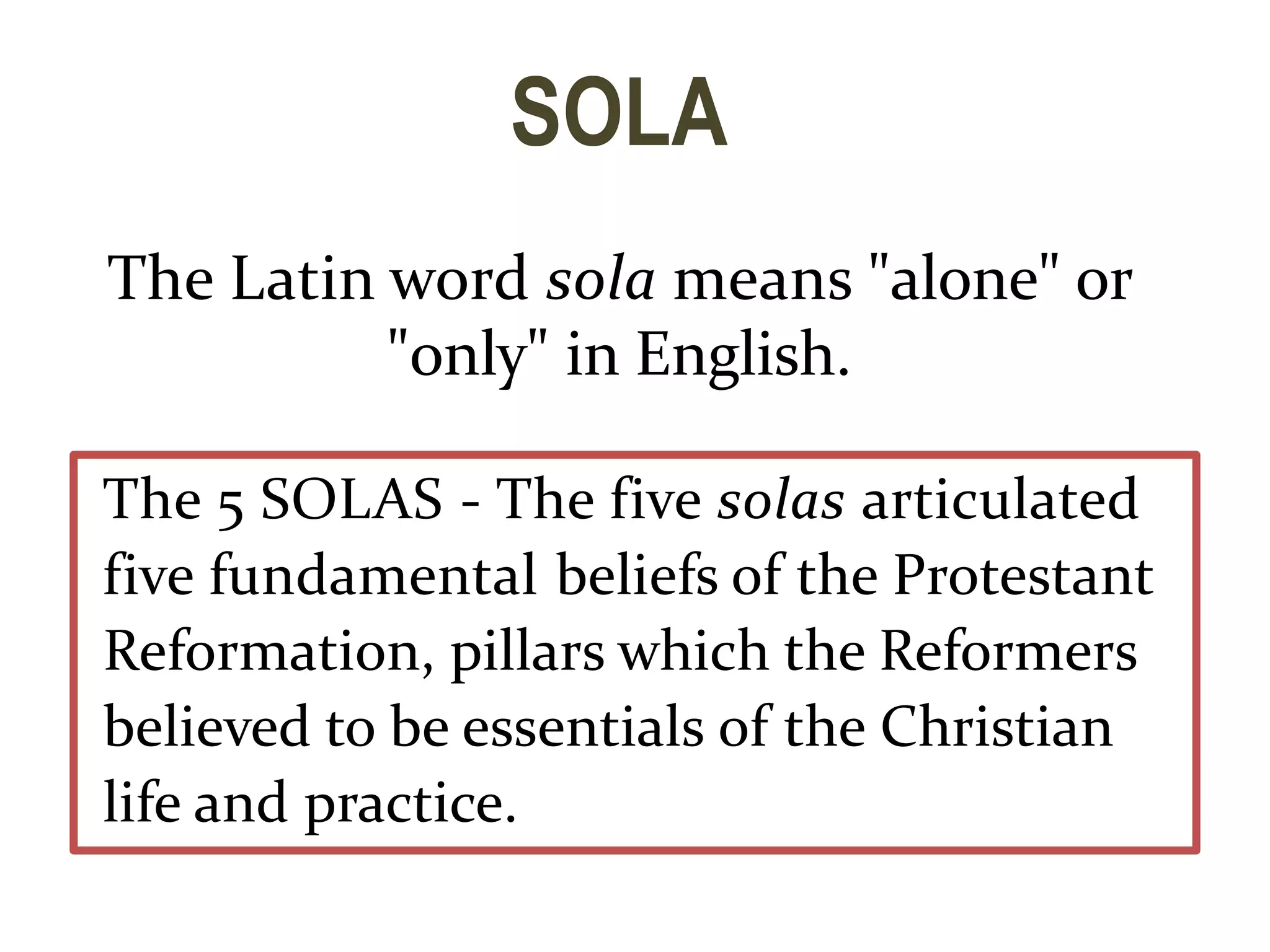 The Five Solas of the Reformation | PPTX