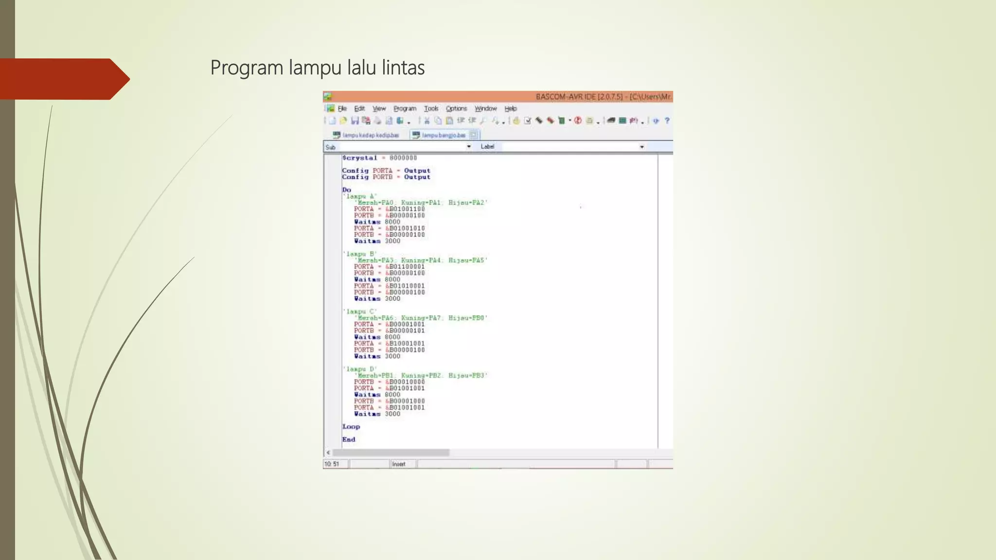 program lampu lalu lintas | PPT