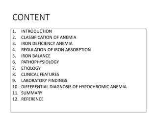 Iron Deficiency Anemia And Classification of Anaemia | PPTX