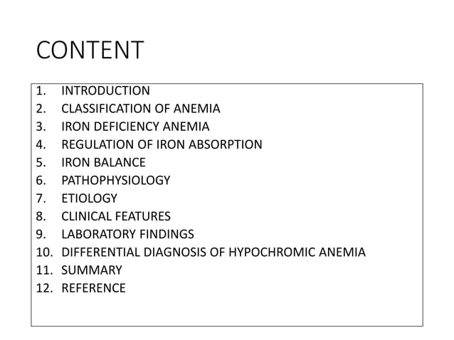 Iron Deficiency Anemia And Classification of Anaemia | PPTX | Blood ...