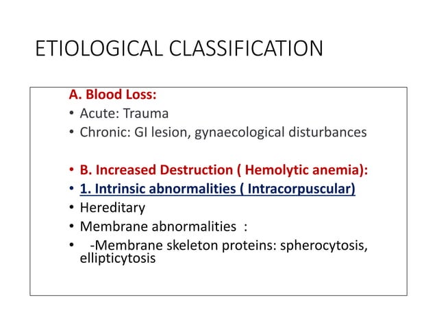 Iron Deficiency Anemia And Classification of Anaemia | PPTX | Blood ...