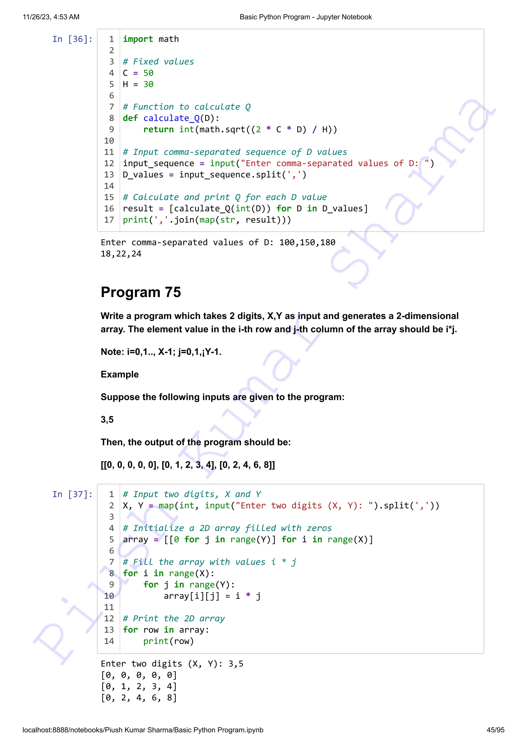 140+ Basic Python Programs This resource can assist you in preparing for your interview | PDF