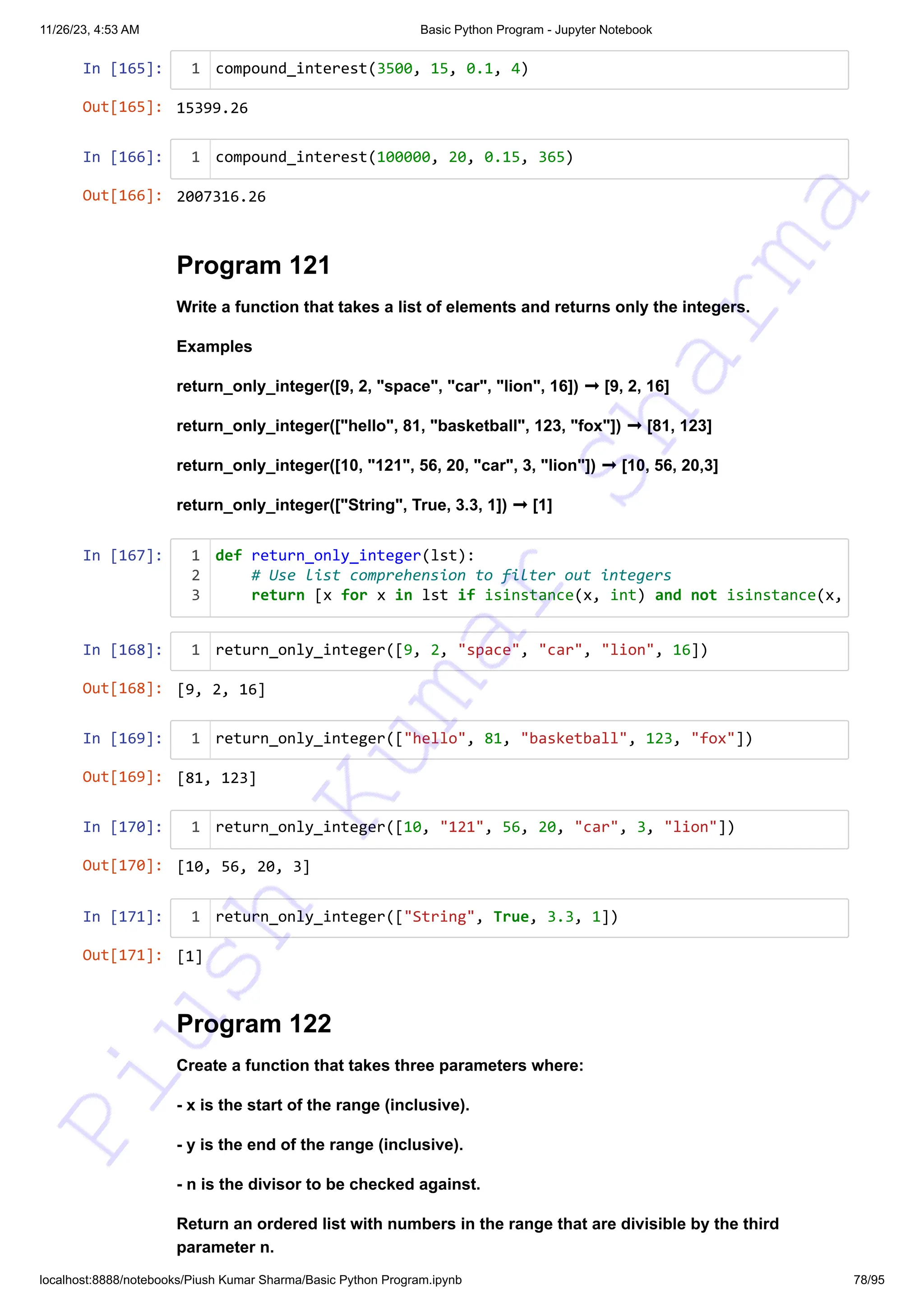 140+ Basic Python Programs This resource can assist you in preparing for your interview | PDF