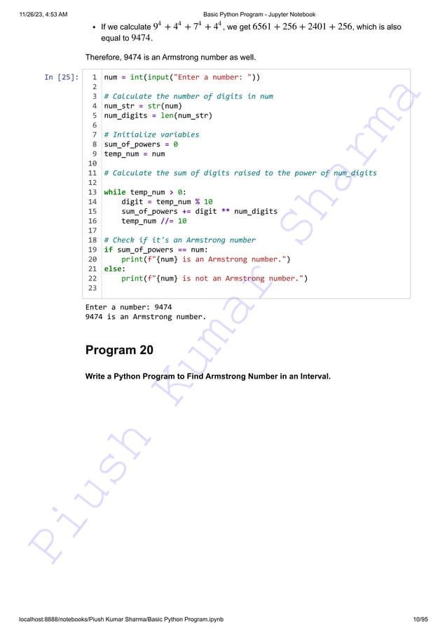 140+ Basic Python Programs This resource can assist you in preparing for your interview | PDF