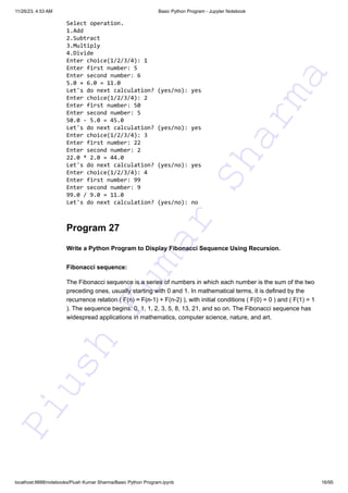 140+ Basic Python Programs This resource can assist you in preparing for your interview | PDF