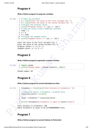 140+ Basic Python Programs This resource can assist you in preparing ...
