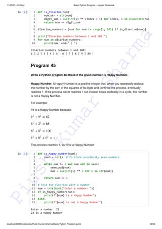 140+ Basic Python Programs This resource can assist you in preparing for your interview | PDF