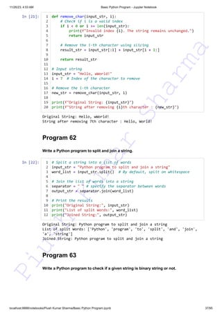 140+ Basic Python Programs This resource can assist you in preparing for your interview | PDF