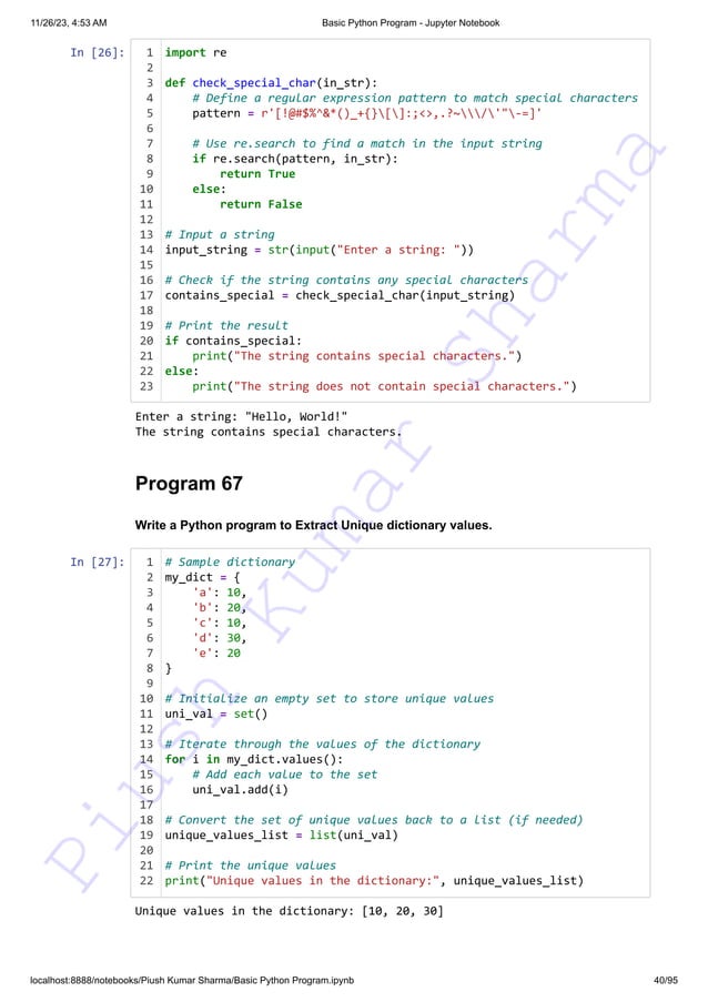140+ Basic Python Programs This resource can assist you in preparing for your interview | PDF