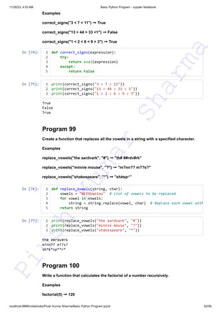 140+ Basic Python Programs This resource can assist you in preparing for your interview | PDF