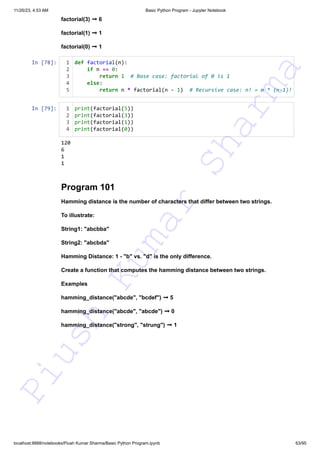 140+ Basic Python Programs This resource can assist you in preparing for your interview | PDF