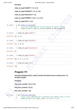 140+ Basic Python Programs This resource can assist you in preparing for your interview | PDF