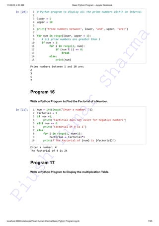 140+ Basic Python Programs This resource can assist you in preparing ...