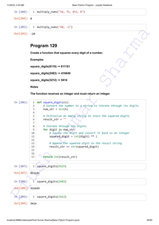 140+ Basic Python Programs This resource can assist you in preparing for your interview | PDF