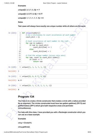 140+ Basic Python Programs This resource can assist you in preparing for your interview | PDF