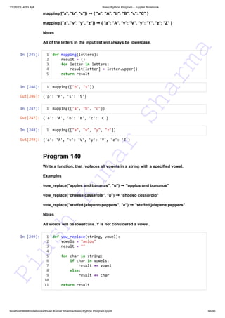 140+ Basic Python Programs This resource can assist you in preparing for your interview | PDF