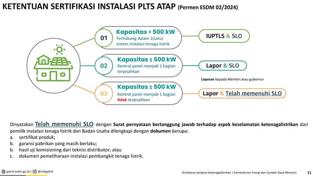 PLN presentation permohonan perizinan plts atap on grid | PDF
