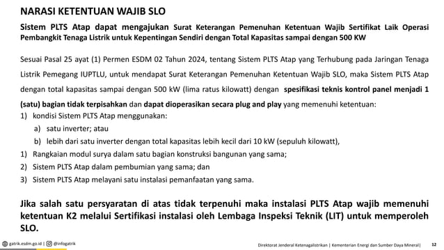 PLN presentation permohonan perizinan plts atap on grid | PDF
