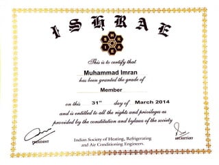 ISHRAE CERTIFICATE | PPT