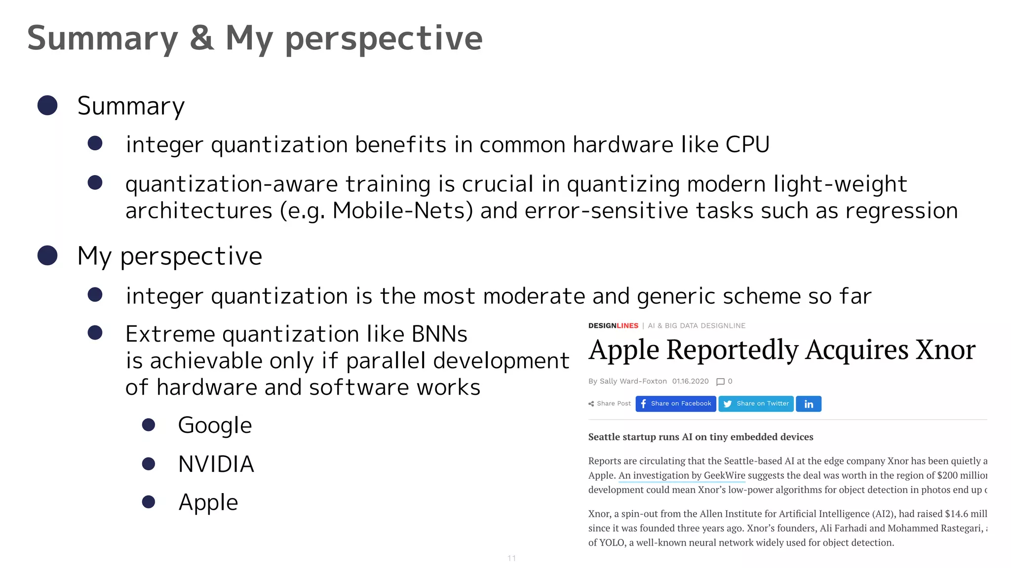 Quantization and Training of Neural Networks for Efficient Integer-Arithmetic-Only Inference | PPT