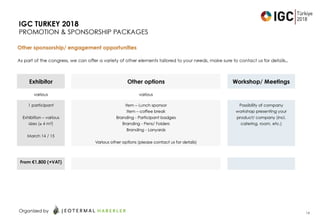 IGC Turkey 2018 - Sponsorship Information English - | PPT