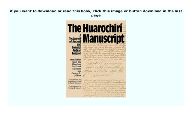 The Huarochiri Manuscript book 731