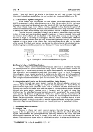 Active Infrared Night Vision System of Agricultural Vehicles | PDF