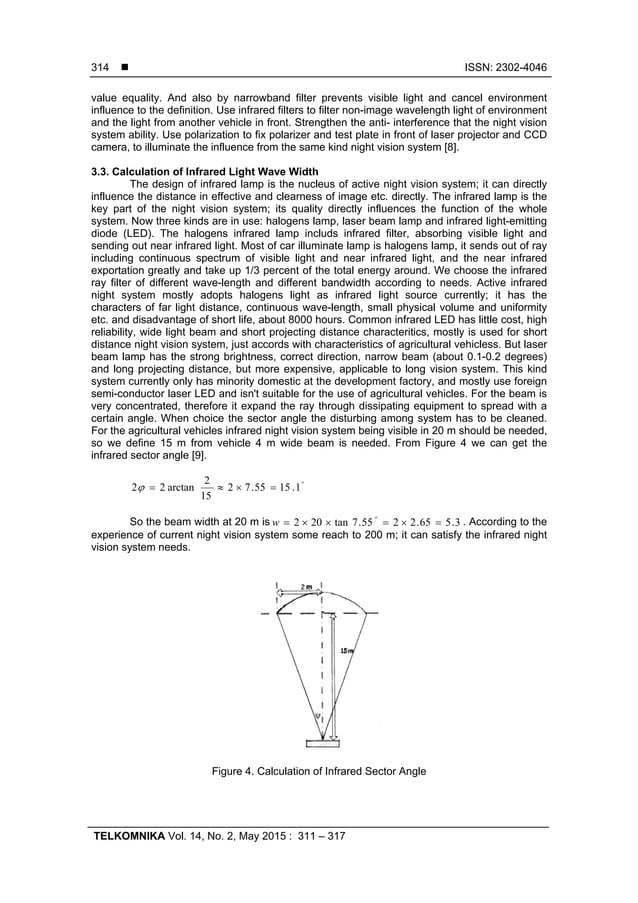 Active Infrared Night Vision System of Agricultural Vehicles | PDF