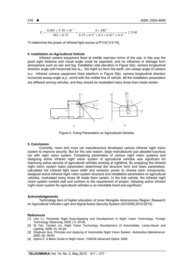 Active Infrared Night Vision System of Agricultural Vehicles | PDF