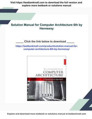 Solution Manual for Computer Architecture 6th by Hennessy | PDF