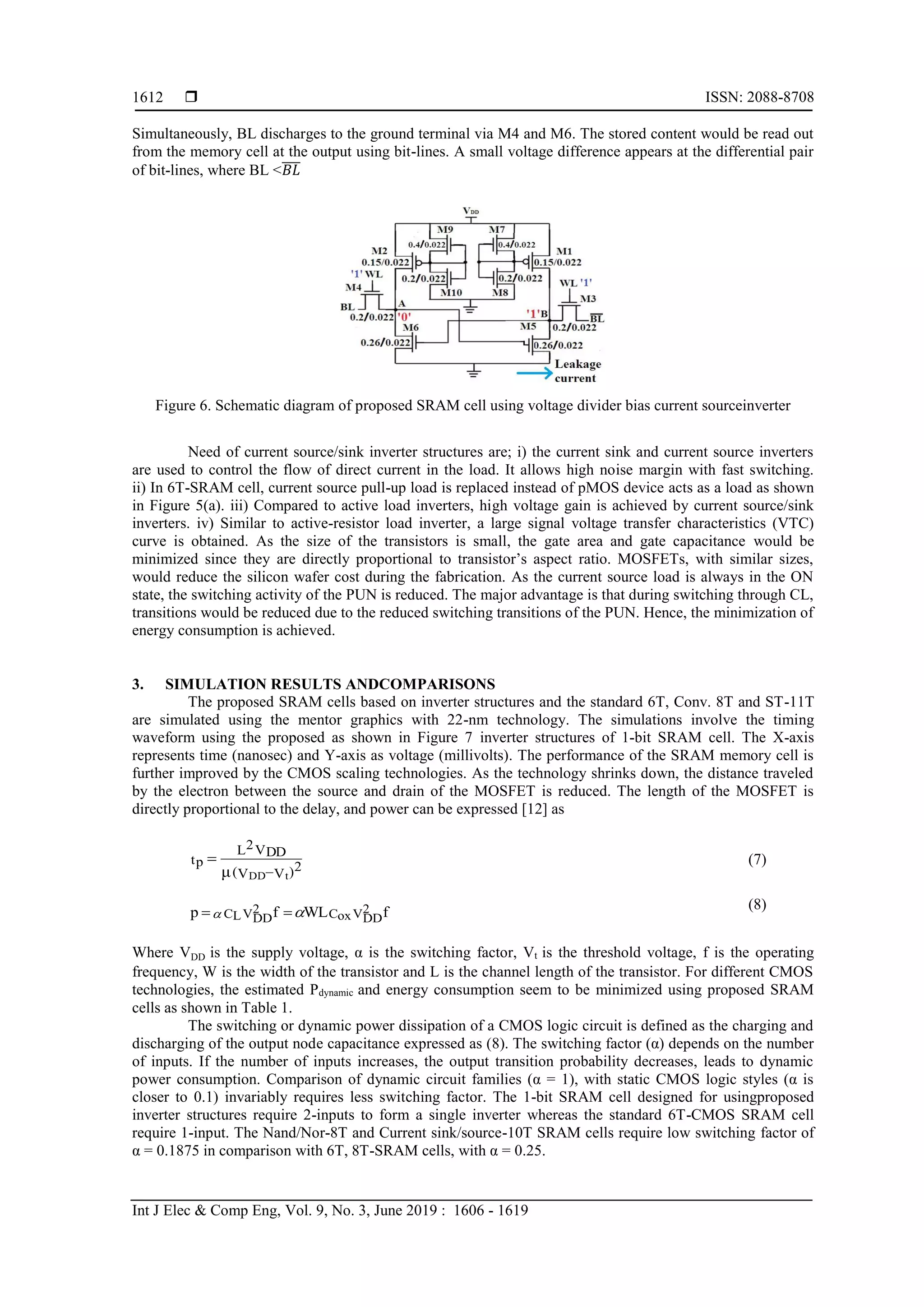 Energy optimization of 6T SRAM cell using low-voltage and high-performance inverter structures | PDF