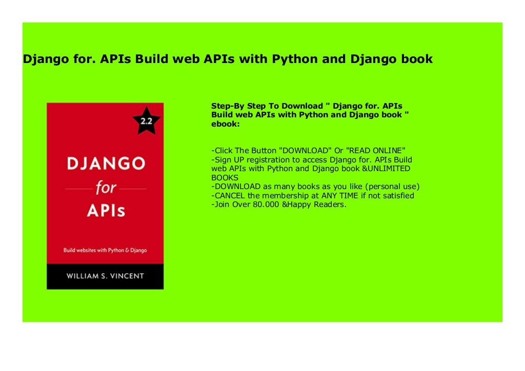 Django for. APIs Build web APIs with Python and Django book 272 Django for. APIs Build web APIs with Python and Django book 272