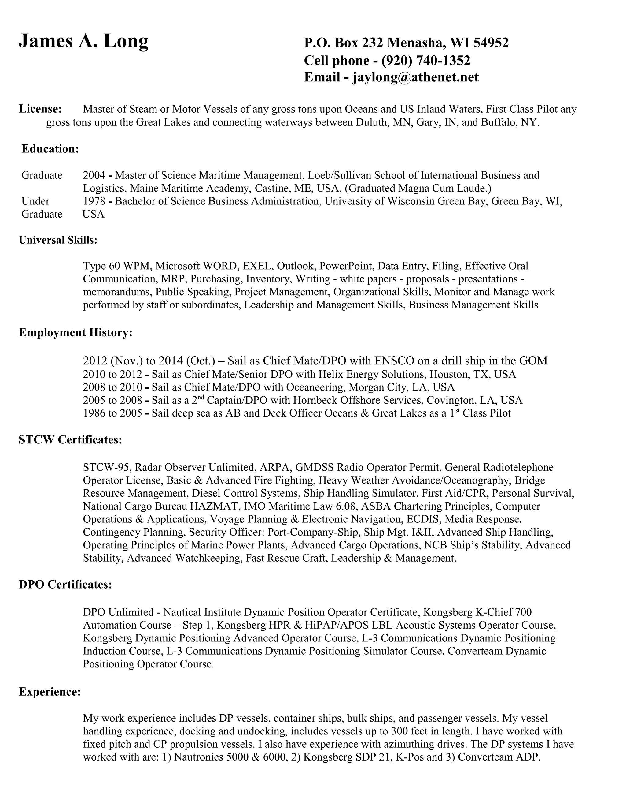 Resume - JLong | PDF