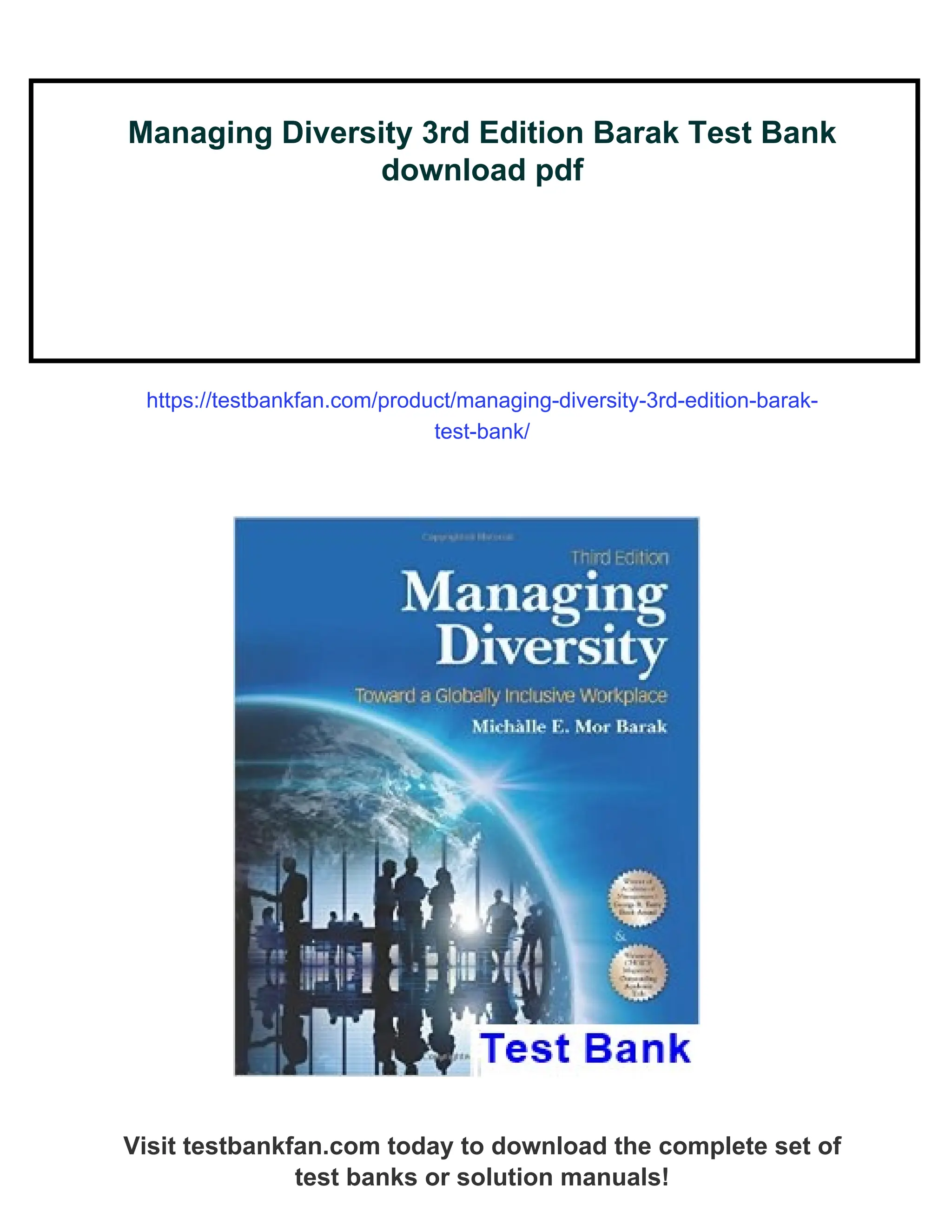Managing Diversity 3rd Edition Barak Test Bank | PDF