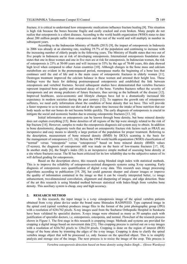 Vertebra Osteoporosis Detection Based On Bone Density Using Index Singh