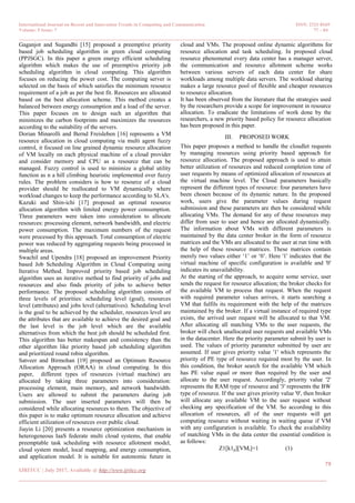 Optimum Resource Allocation using Specification Matching and Priority Based Method in Cloud | PDF