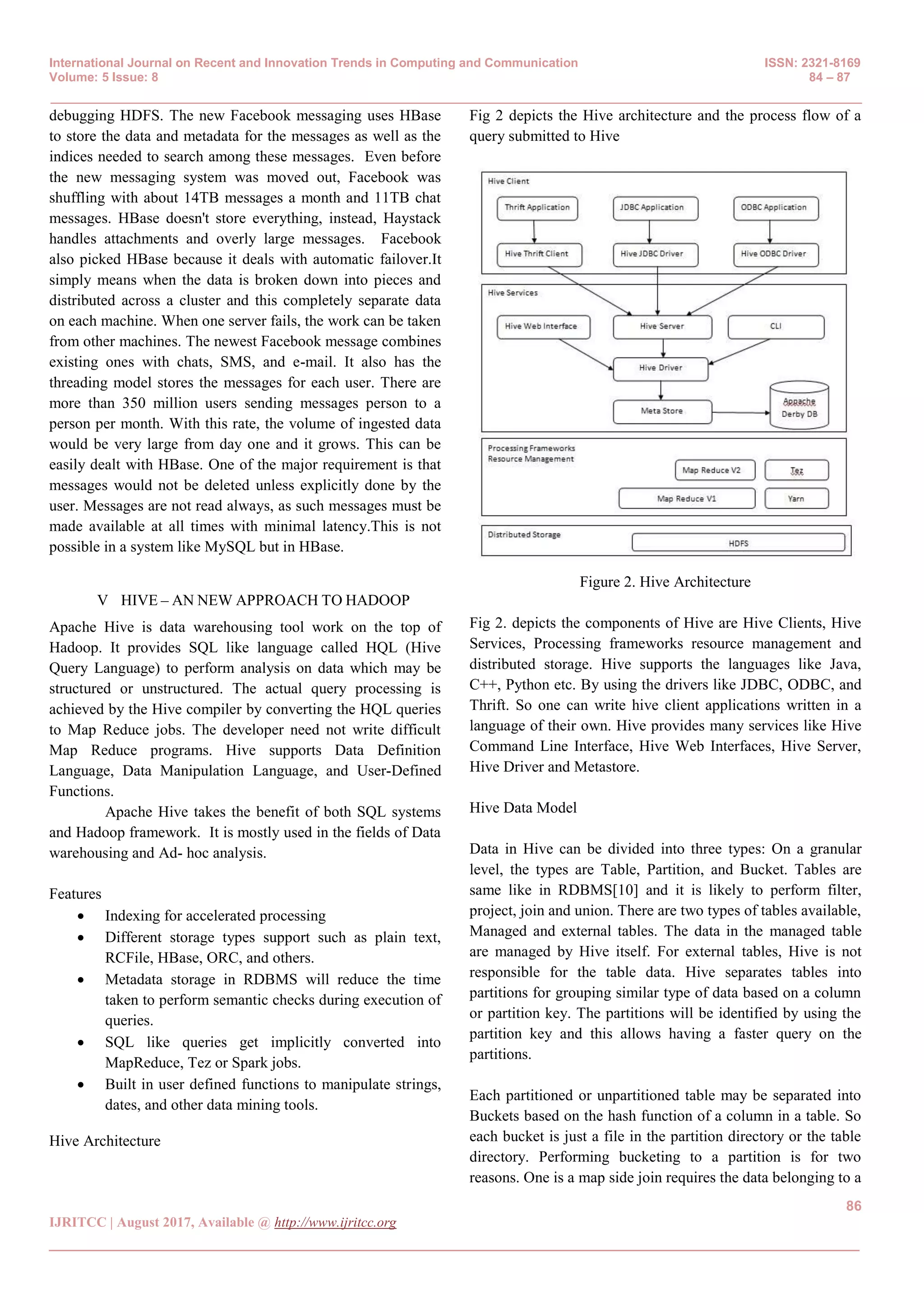 Hadoop and its role in Facebook: An Overview | PDF