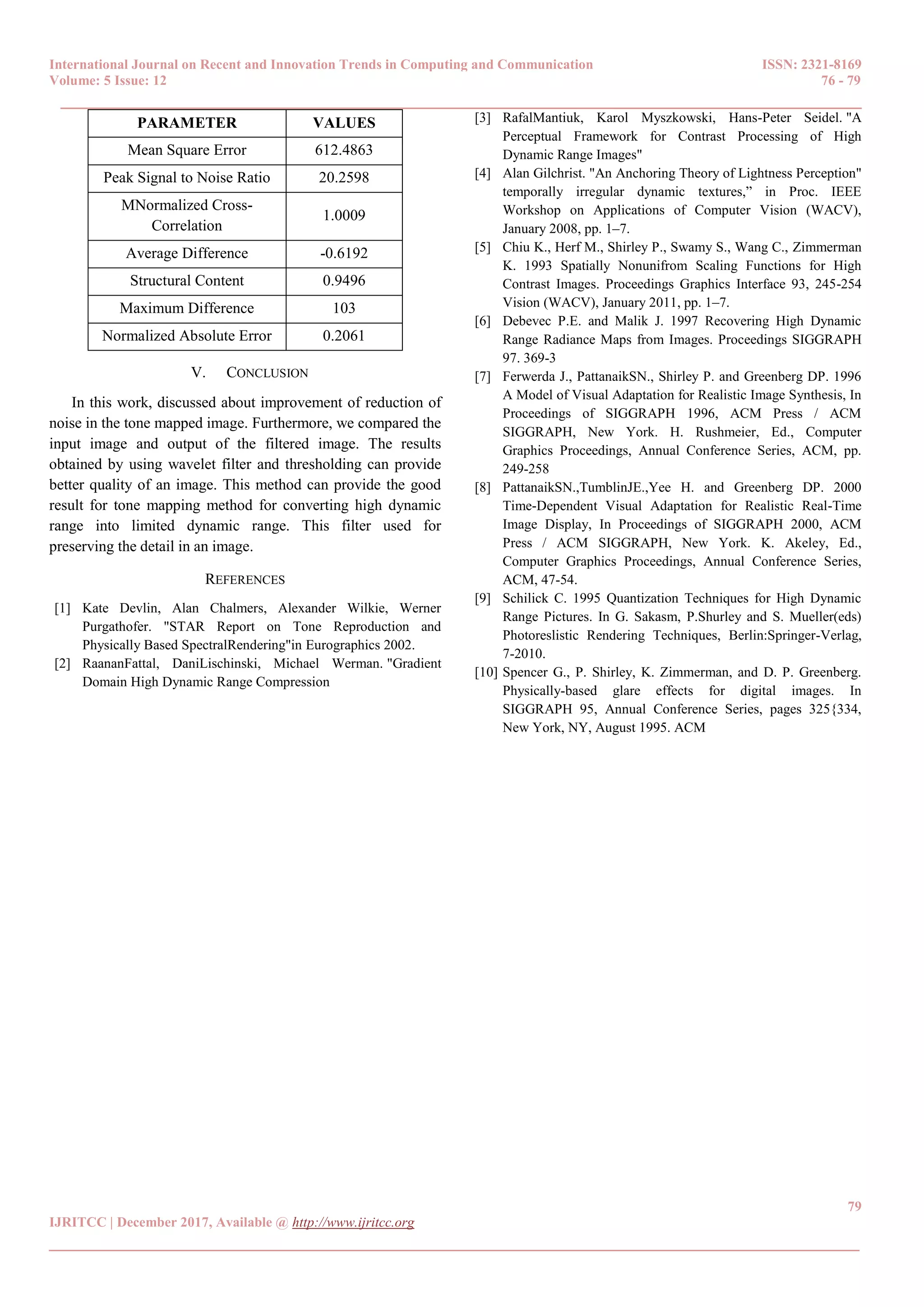 Efficient Method of Removing the Noise using High Dynamic Range Image | PDF